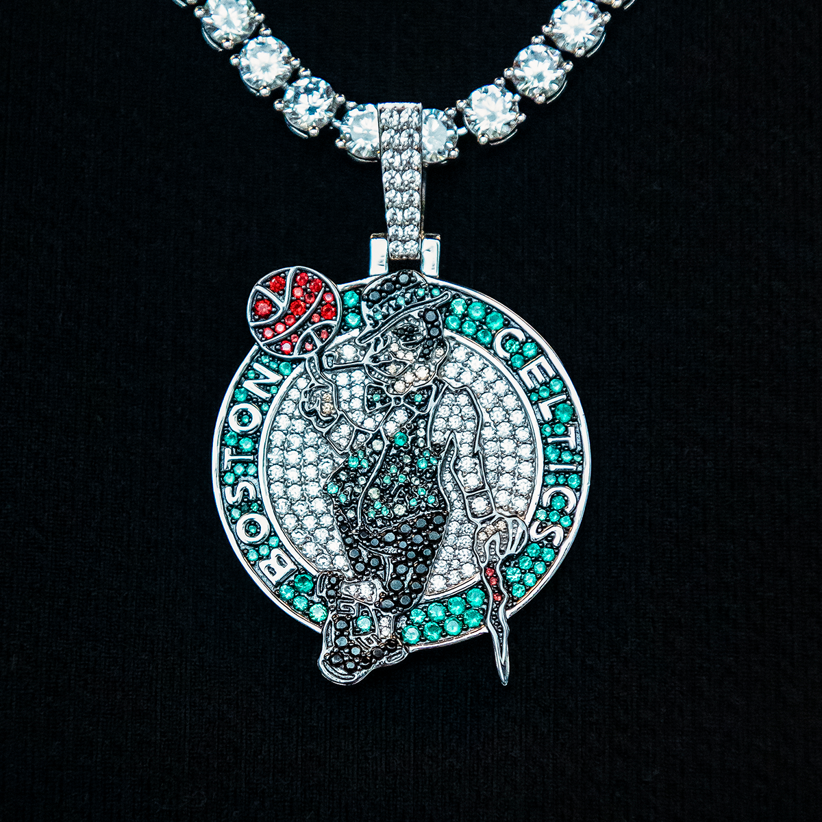 Boston Celtics White Gold Pendant | NBA Team Jewelry | GLD – The GLD Shop