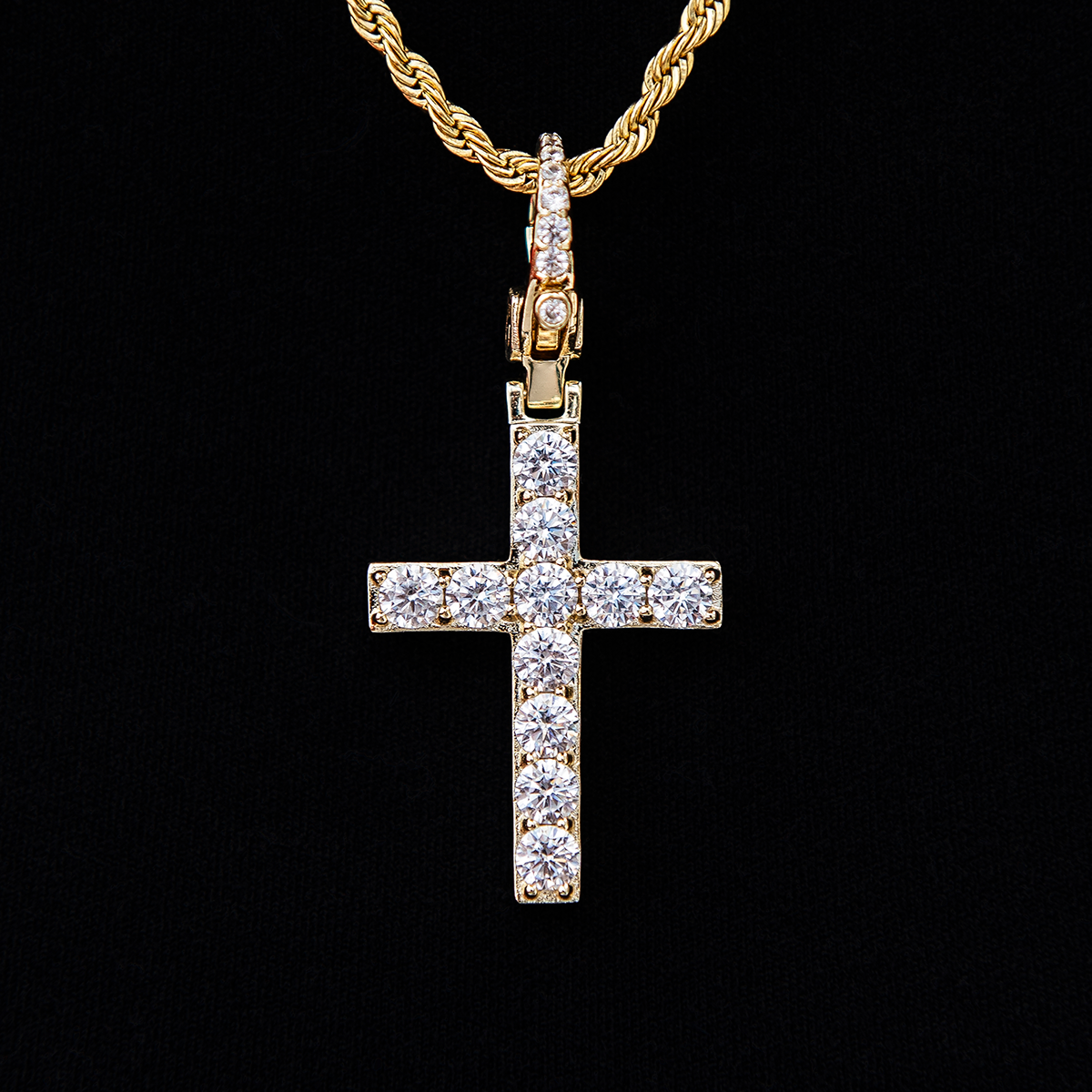 Diamond Cross Clip On Pendant | Gold Faith & Style | GLD - The GLD Shop