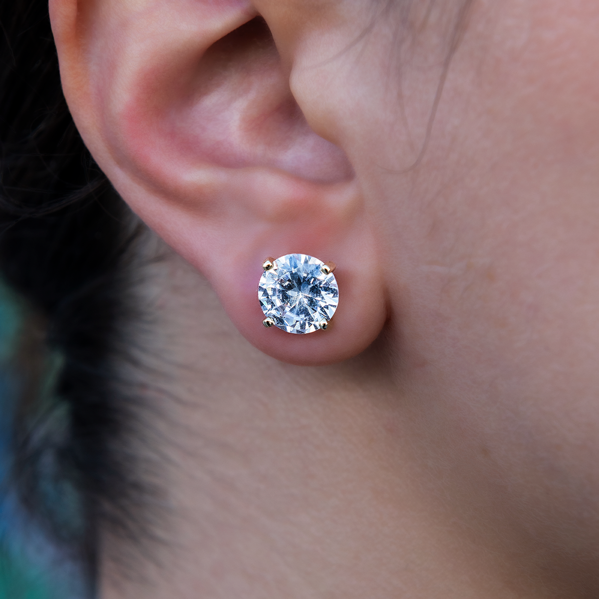 10MM Round Cut Diamond Studs | Gold Iced Essentials | GLD - The GLD Shop