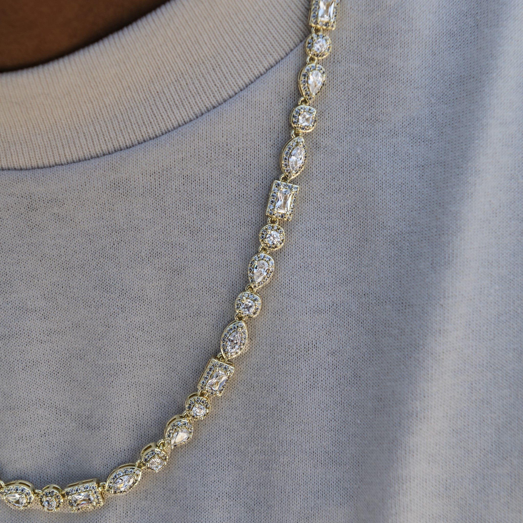 Mixed Diamond Pavé Chain | Yellow Gold Men’s Necklace | GLD- The GLD Shop
