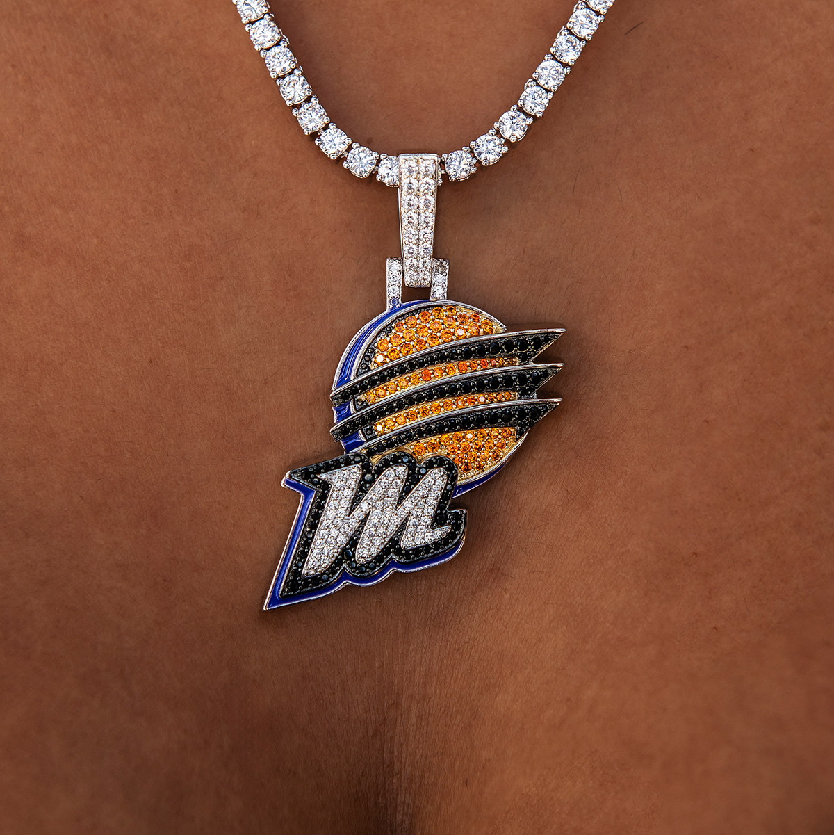 Phoenix Mercury Pendant | White Gold 2025 WNBA Logo | GLD- The GLD Shop