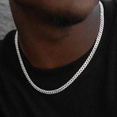 Micro Diamond Prong Chain + Bracelet Bundle in White Gold - 6mm – The ...