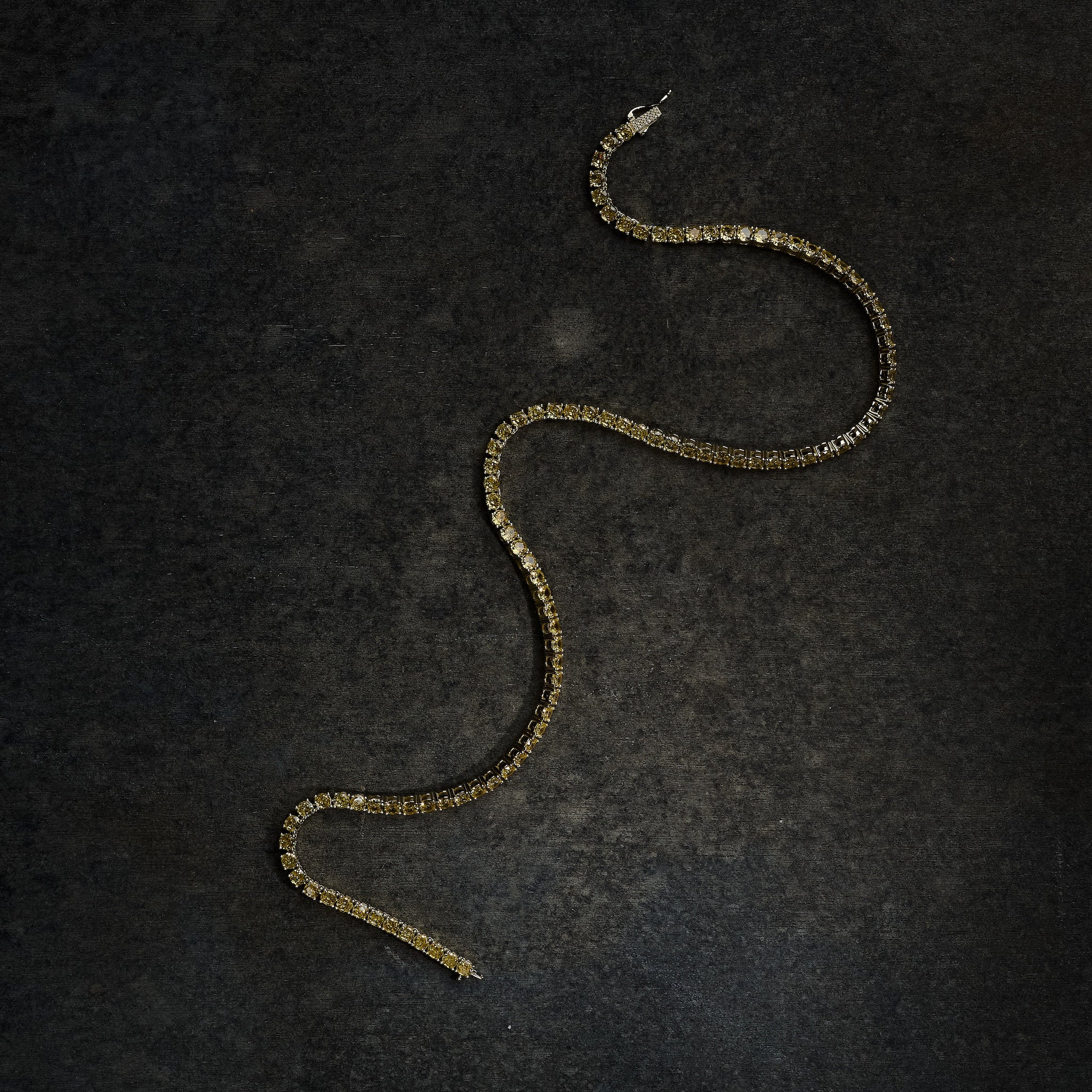 GLD X Bloody Osiris 3mm Lab Diamond Canary Tennis Chain in Solid Yello ...