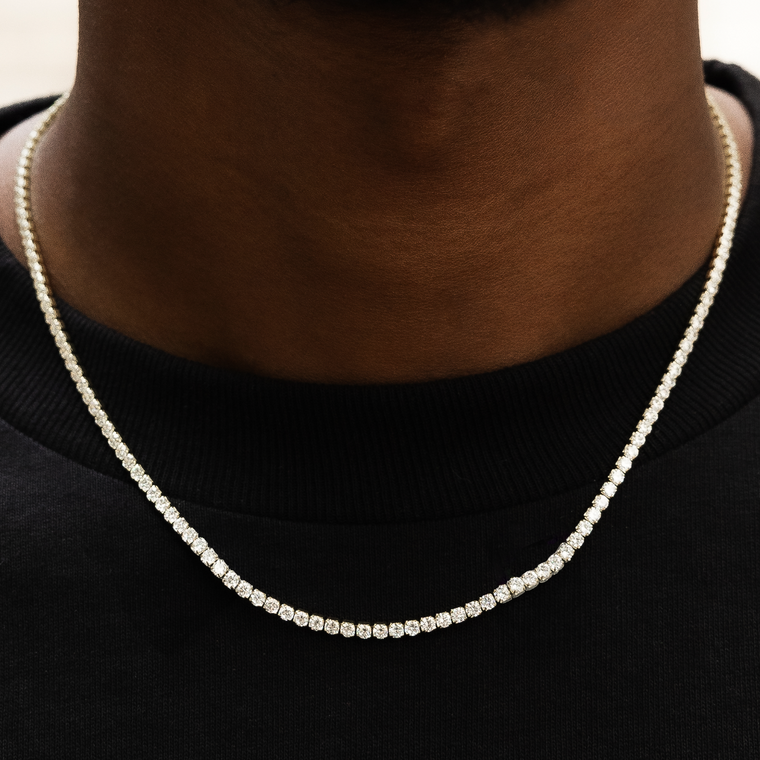 Micro Tennis Necklace in Yellow Gold – The GLD Shop