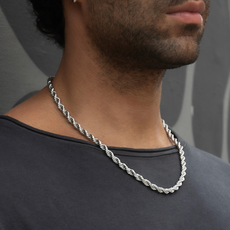 Rope Chain in White Gold- 6mm – The GLD Shop