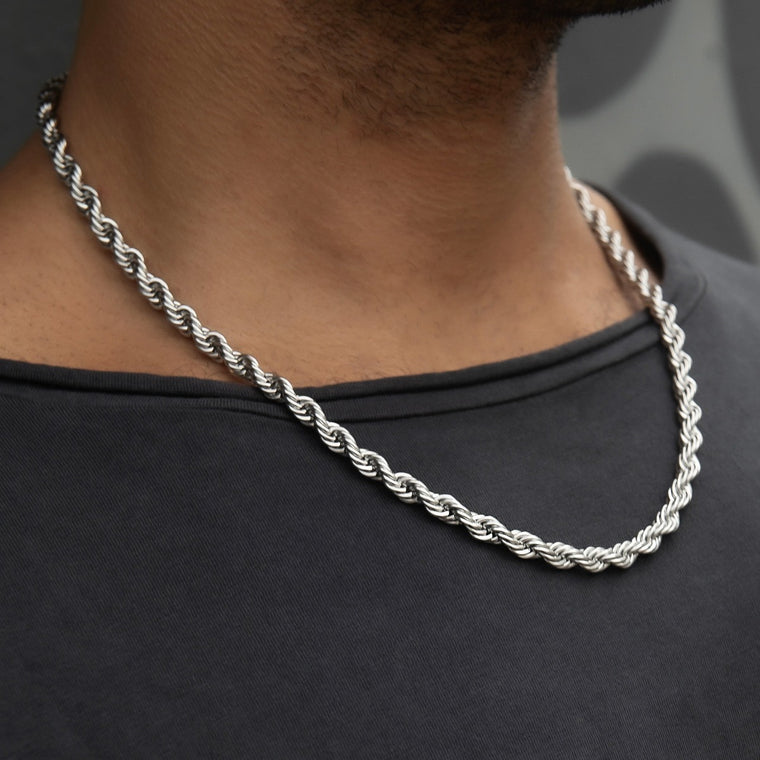 Rope Chain in White Gold- 6mm – The GLD Shop