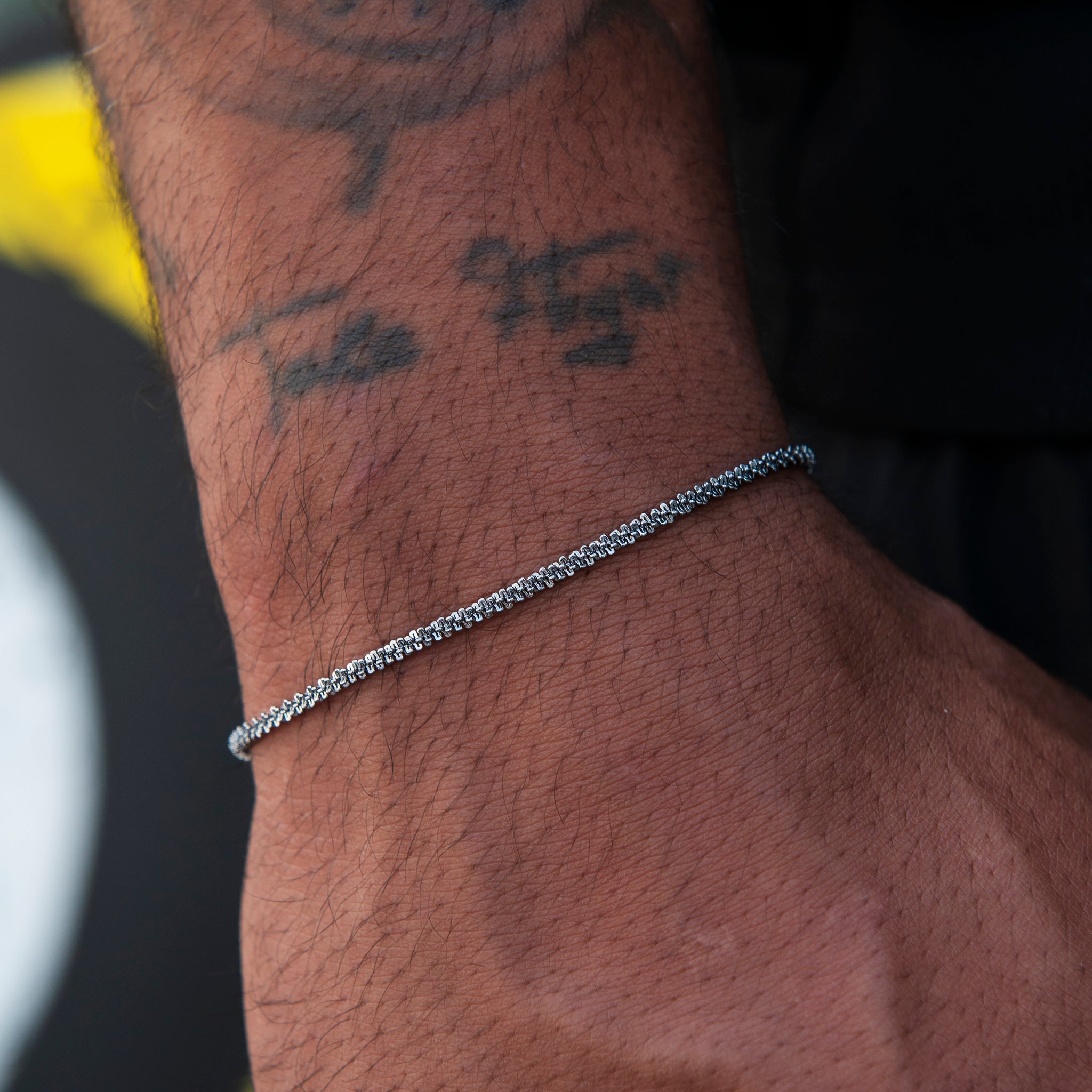 2MM Diamond Cut Popcorn Bracelet in Black - The GLD Shop