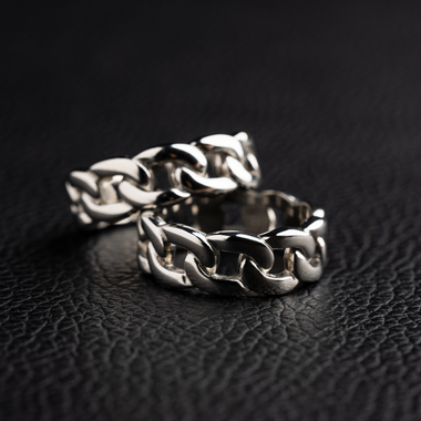Cuban Band Ring in White Gold – The GLD Shop
