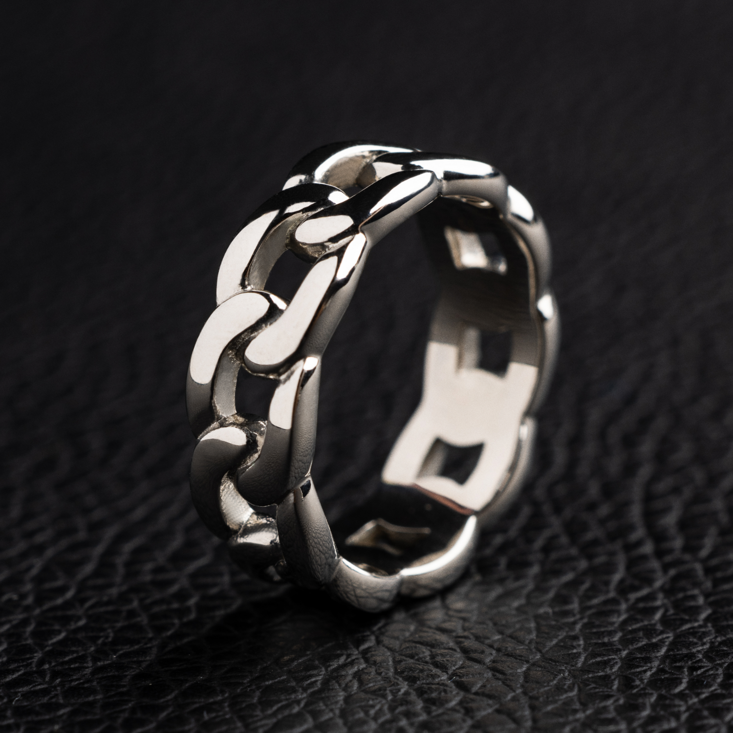Cuban Band Ring in White Gold – The GLD Shop