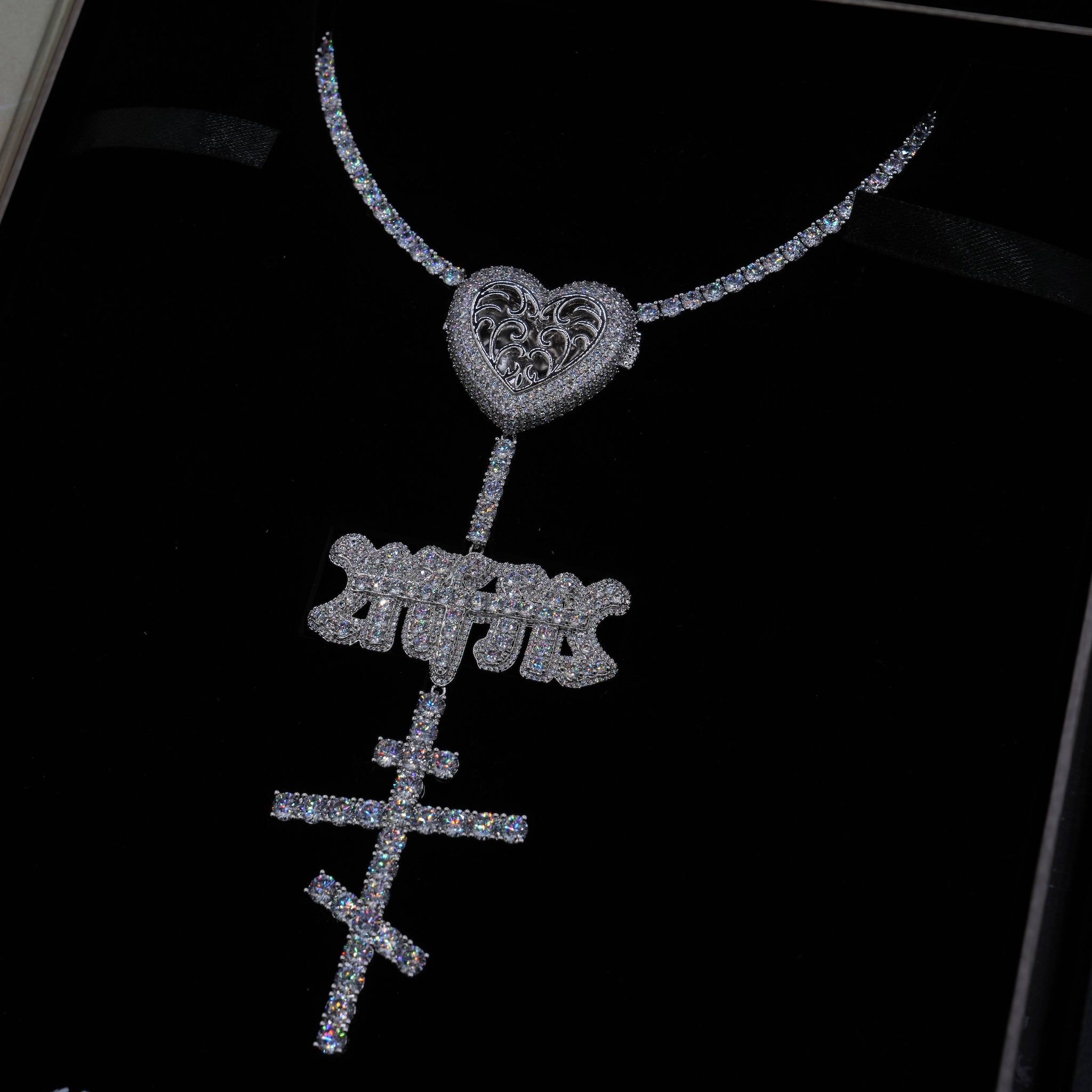 GLD X Bloody Osiris Lab Diamond Locket Rosary Chain in Solid White Gol – The GLD Shop