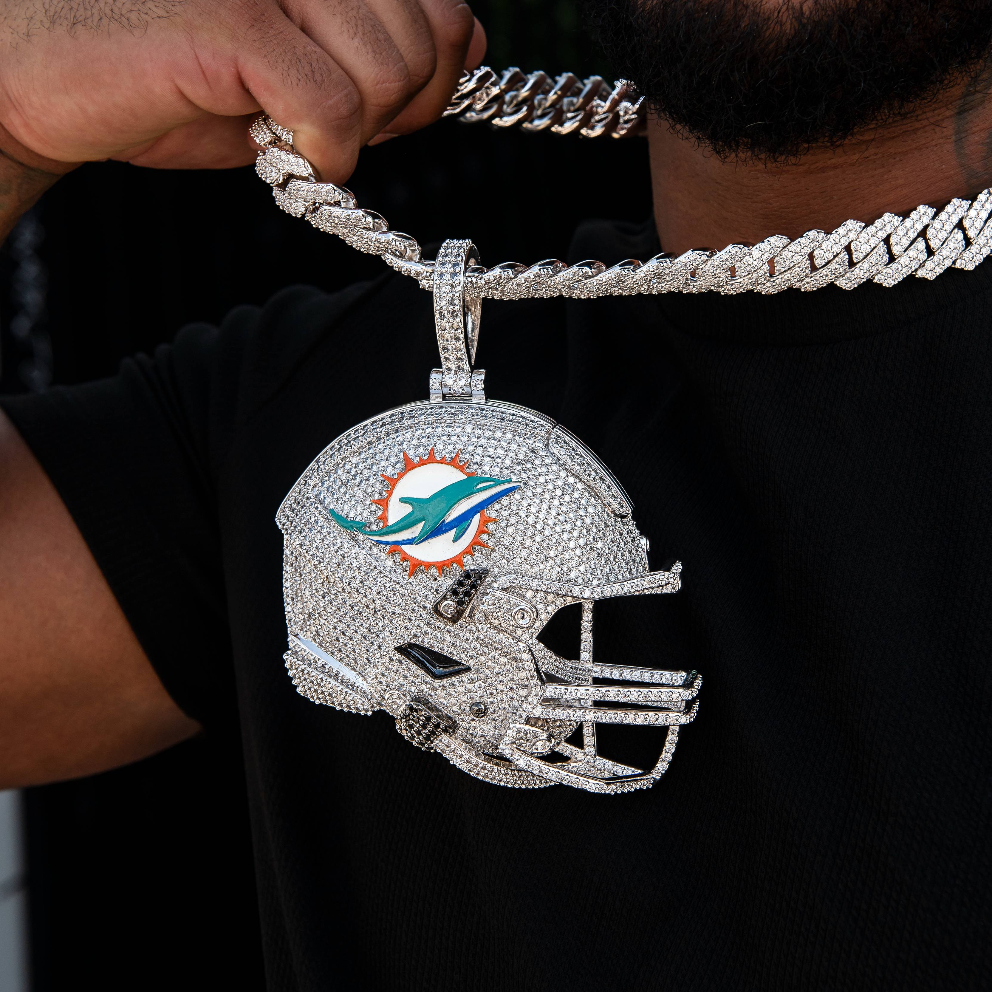 Giant Miami Dolphins Official NFL Helmet Pendant - The GLD Shop