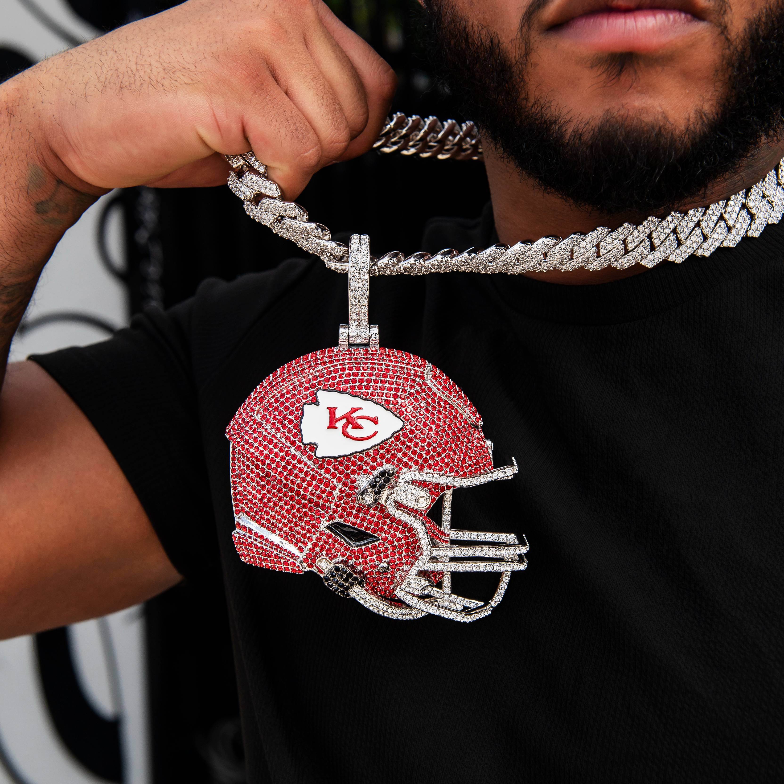 Giant Kansas City Chiefs Official NFL Helmet Pendant - The GLD Shop