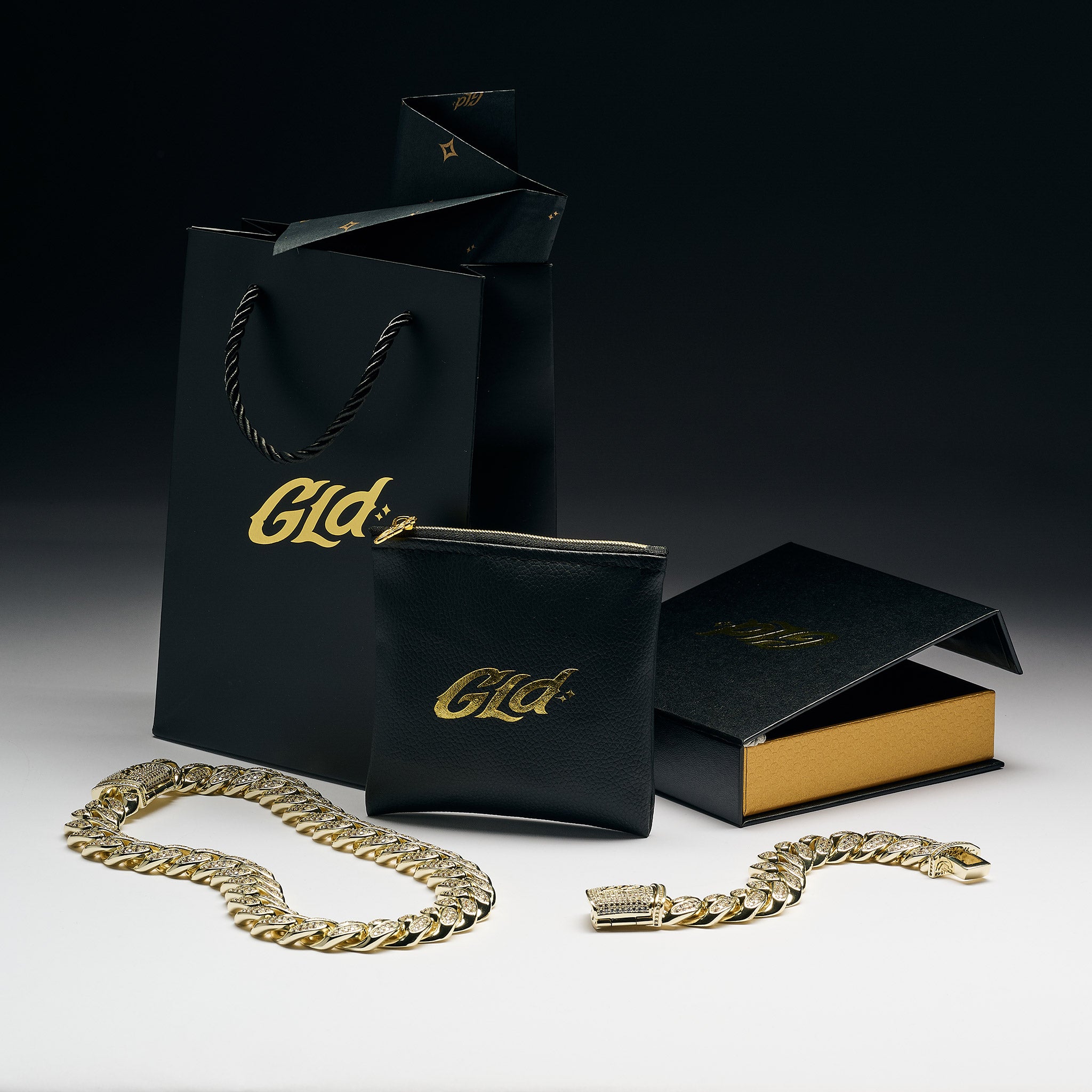 Diamond Cuban Chain + Bracelet Gift Bundle in Yellow Gold - 12mm- The ...