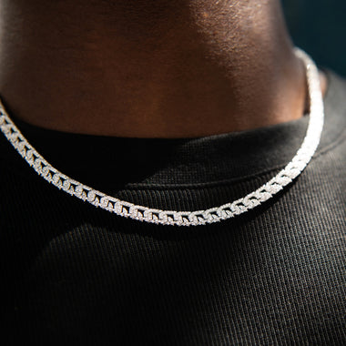 Micro Iced G-Link Chain in White Gold – The GLD Shop