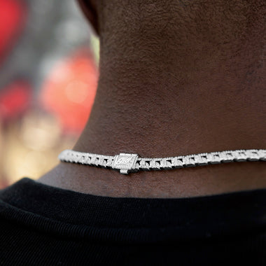 Micro Iced G-Link Chain in White Gold – The GLD Shop