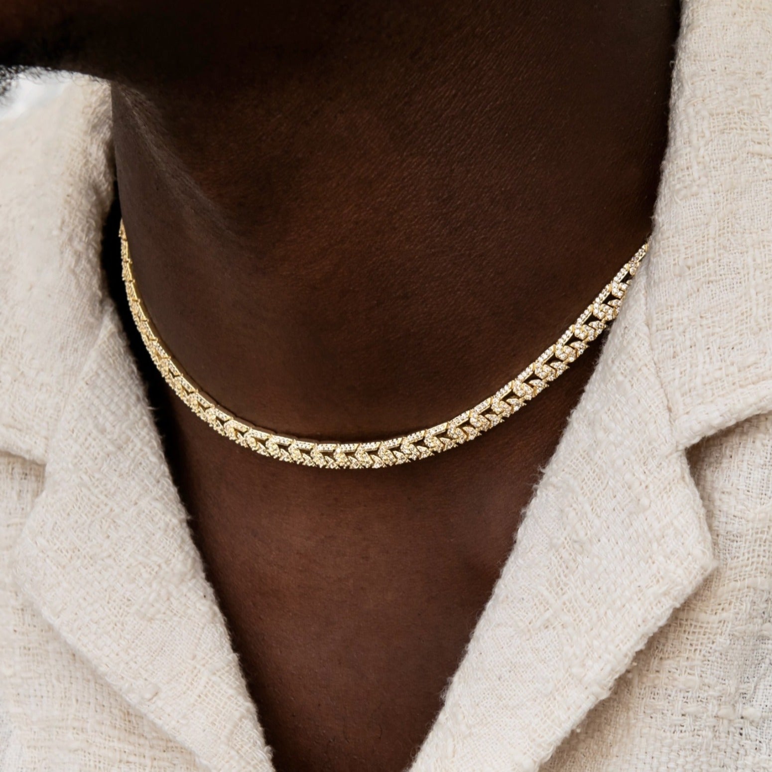 Micro Iced G-Link Chain in Yellow Gold – The GLD Shop