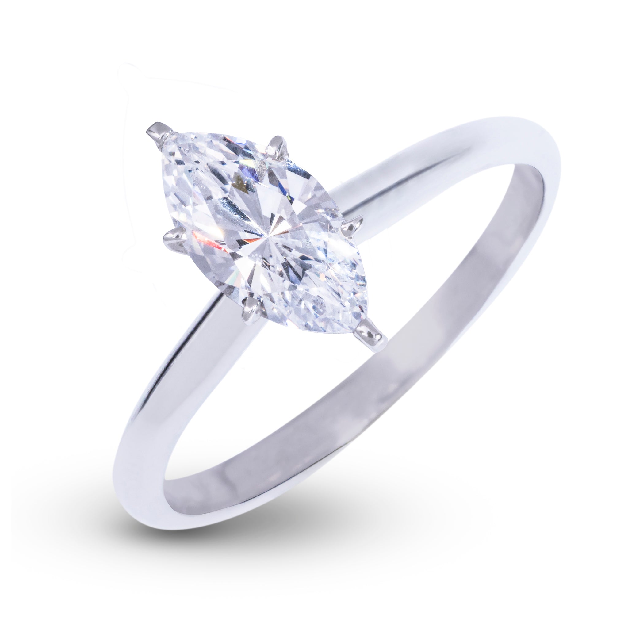 Marquis Cut Single Stone Engagement Ring | Platinum | GLD - The GLD Shop