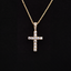 Micro Diamond Cross Pendant + 2MM Rope Chain Bundle in Yellow Gold- The ...