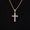 Micro Diamond Cross Pendant + 2MM Rope Chain Bundle in Yellow Gold- The ...