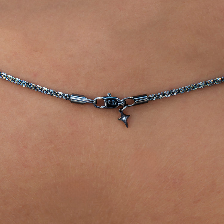 Diamond Cut Popcorn Necklace + Bracelet in Black - 2mm – The GLD Shop