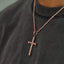 Twisted Rope Cross Pendant + 2MM Rope Chain Bundle in Rose Gold- The ...
