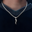 Italian Horn Pendant + 4MM Rope Chain Bundle in White Gold- The GLD Shop