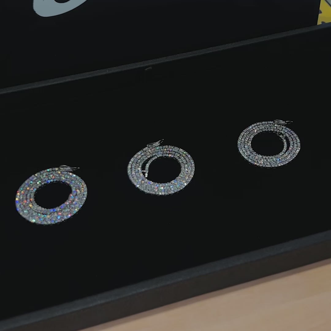 Diamond Tennis Chain in White Gold- 2mm – The GLD Shop