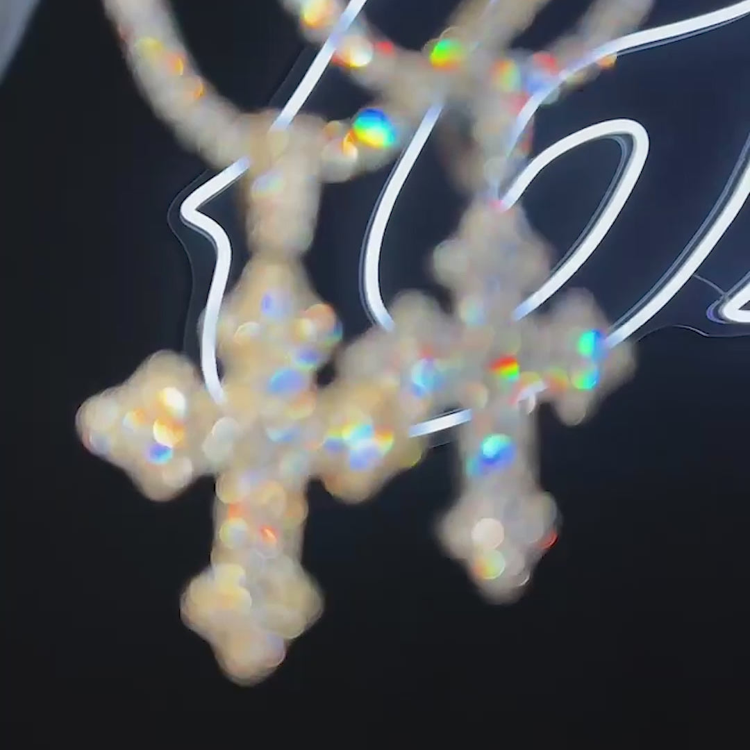 Iced Gothic Cross in Yellow Gold – The GLD Shop