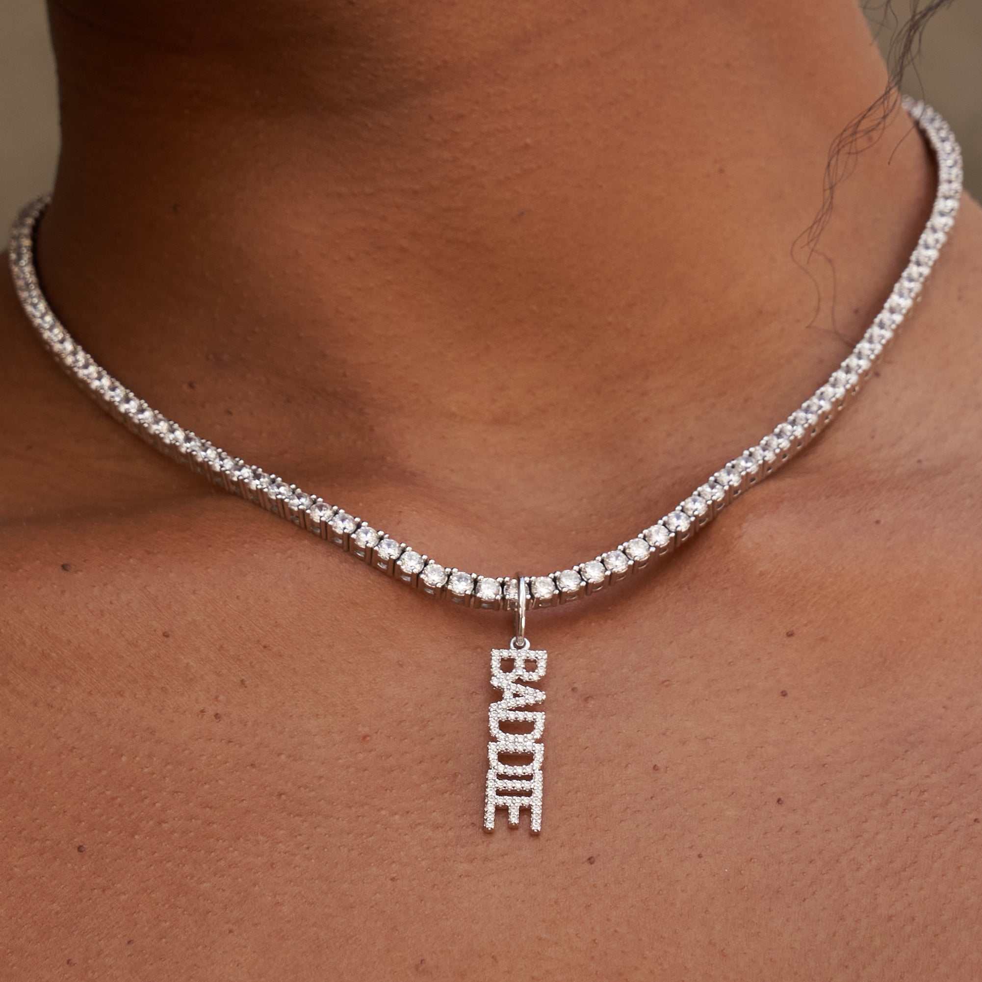 "Baddie" Pendant - White Gold - The GLD Shop