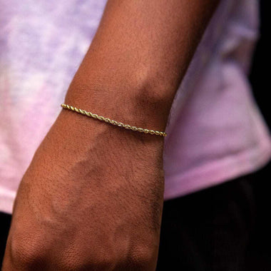 14k Solid Gold Rope Bracelet (2mm) – The GLD Shop