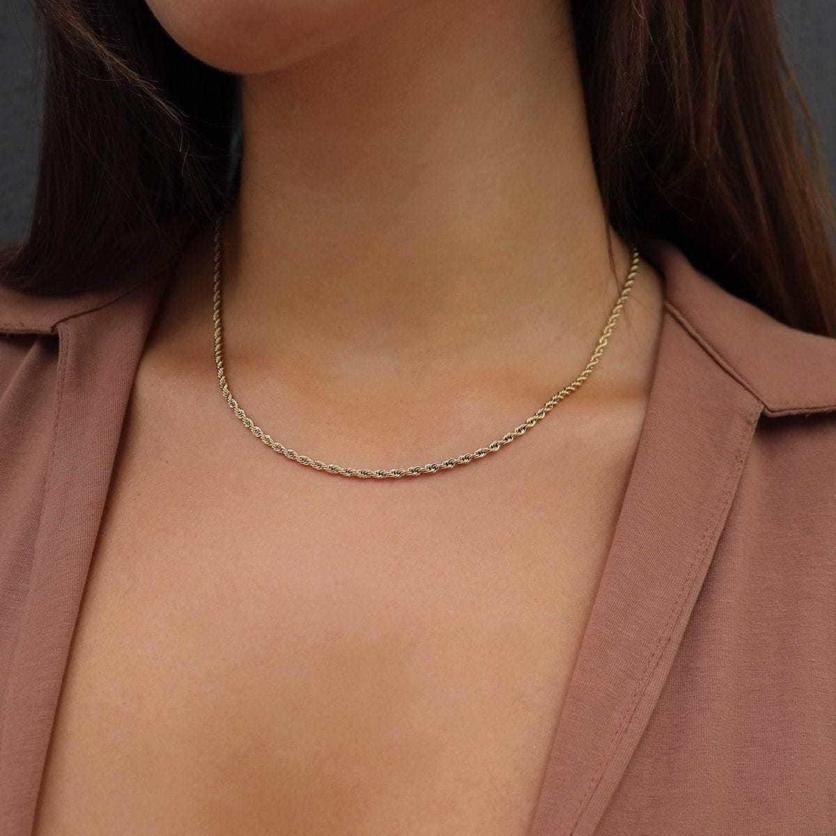 18k Vermeil Rope Necklace - 2mm – The GLD Shop