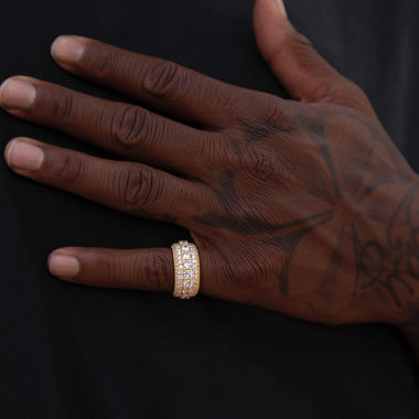 5 Layer Diamond Band Ring in Yellow Gold Vermeil – The GLD Shop