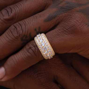 5 Layer Diamond Band Ring in Yellow Gold Vermeil – The GLD Shop