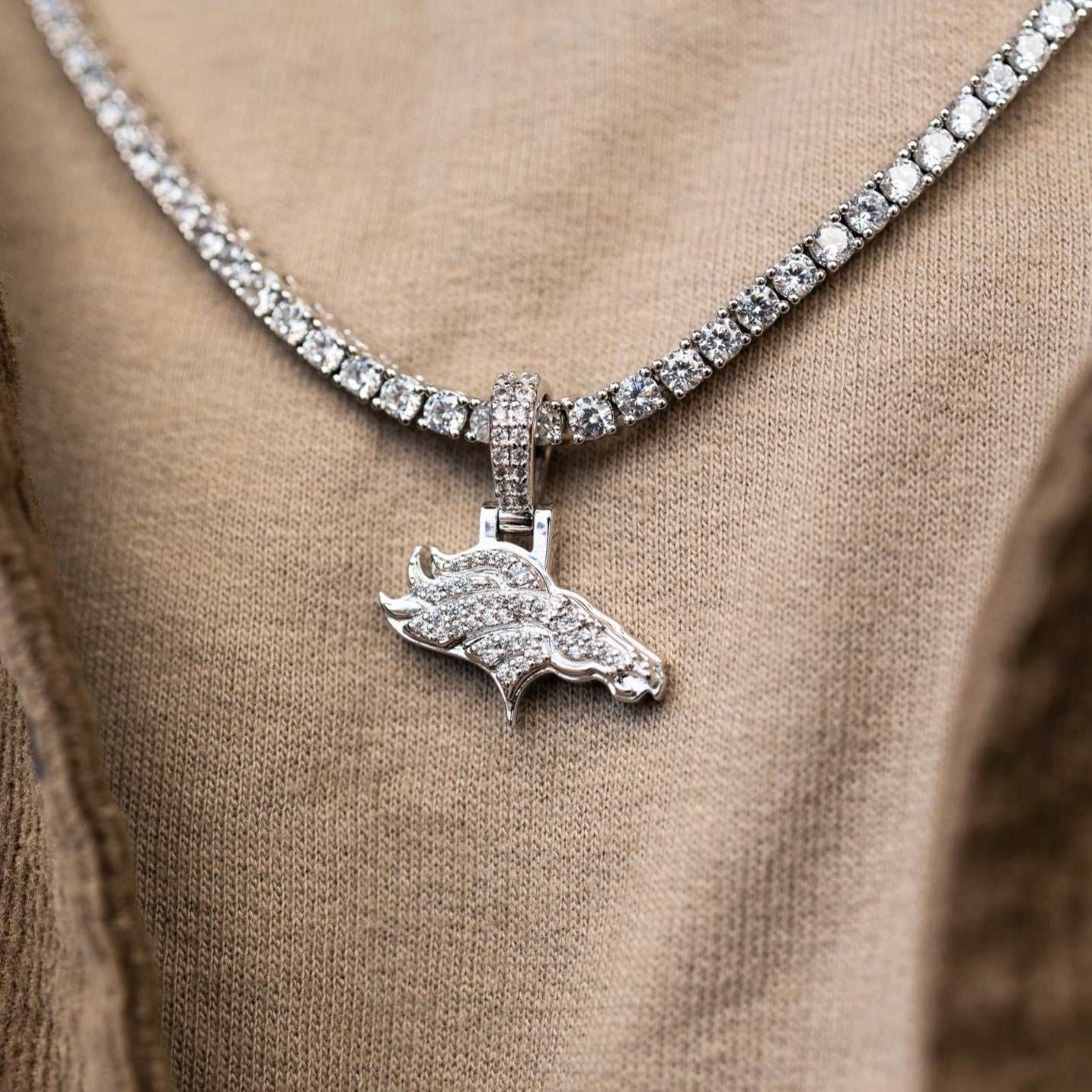 Denver Broncos Official NFL Micro Logo Pendant - White Gold – The GLD Shop