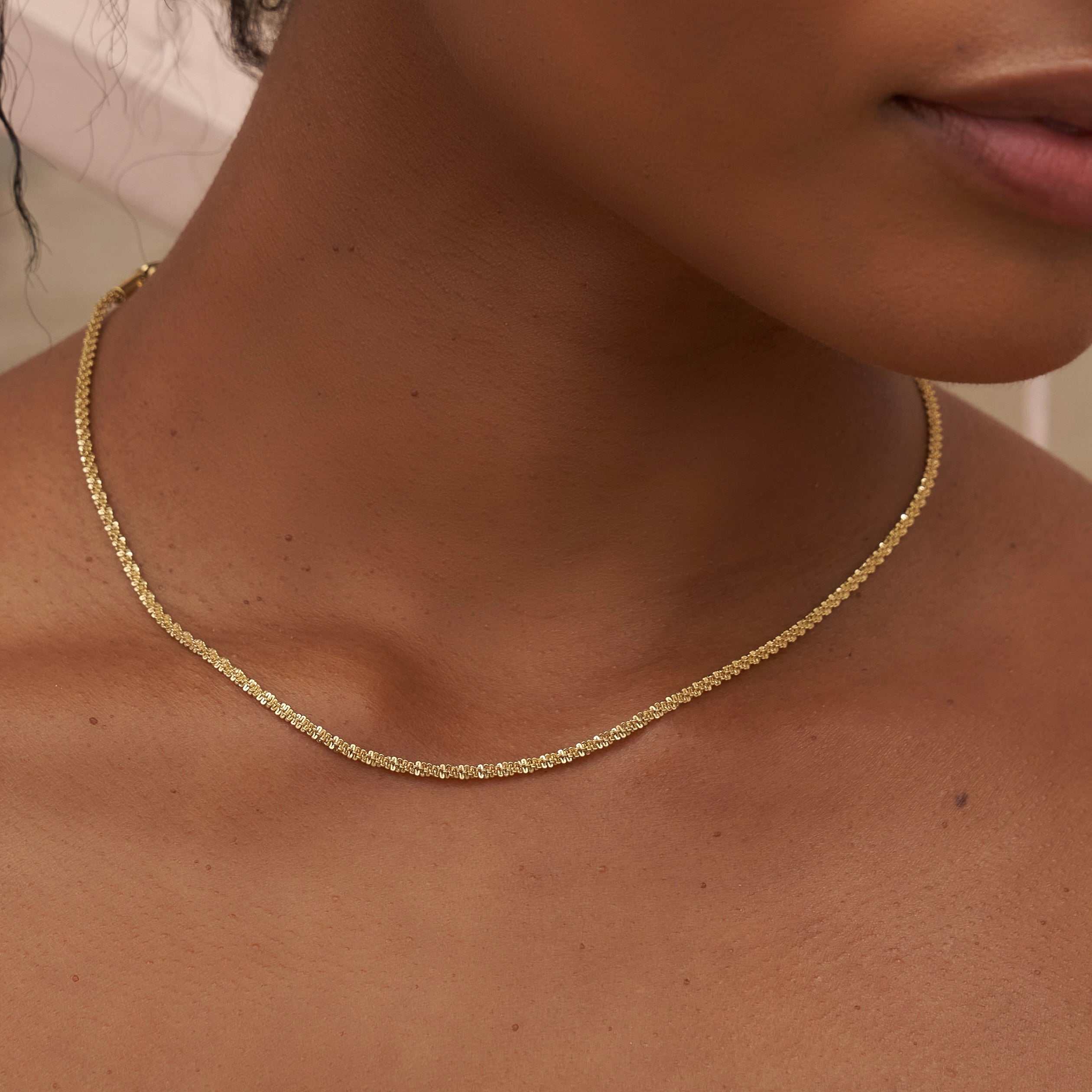 Popcorn Necklace in Yellow Gold (Adjustable) – The GLD Shop