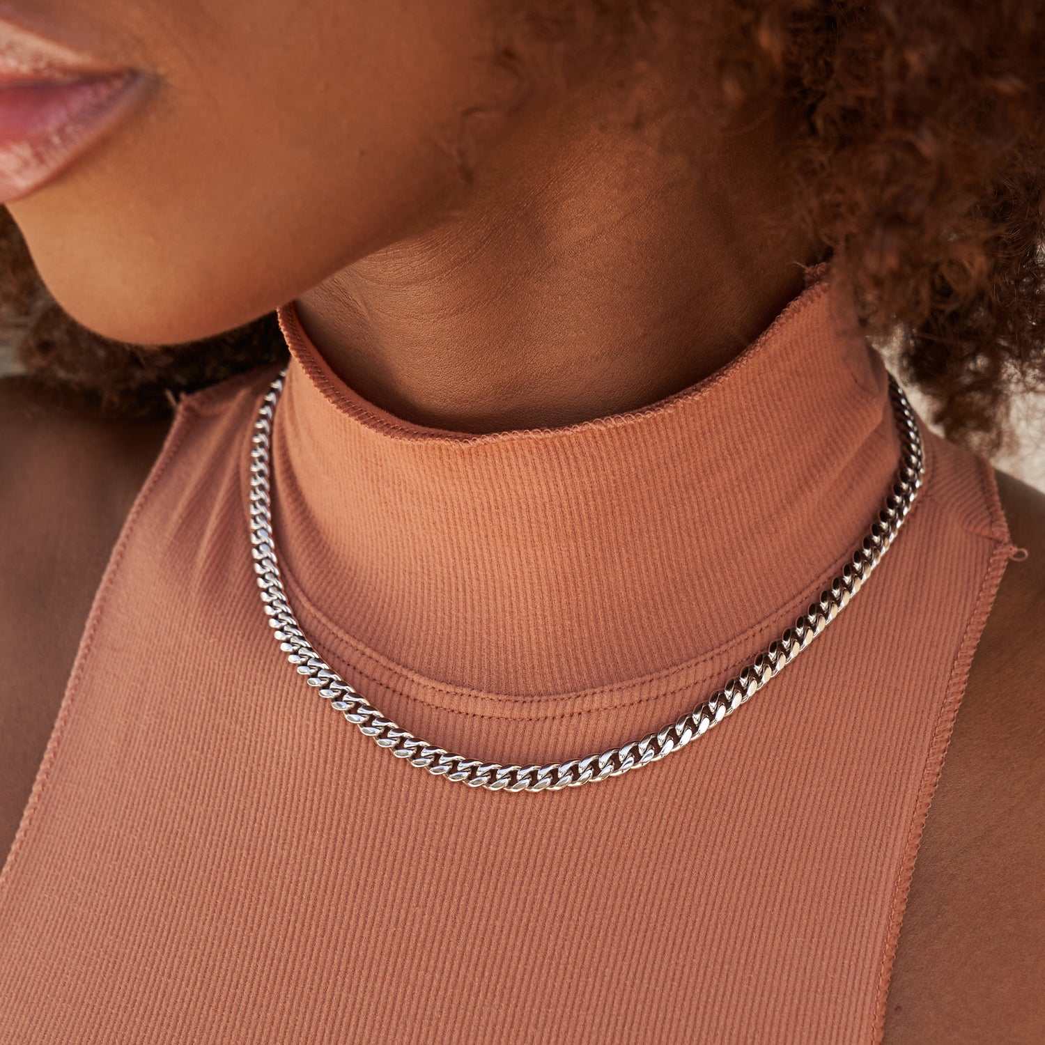 Cuban Link Necklace in White Gold - 5mm – The GLD Shop