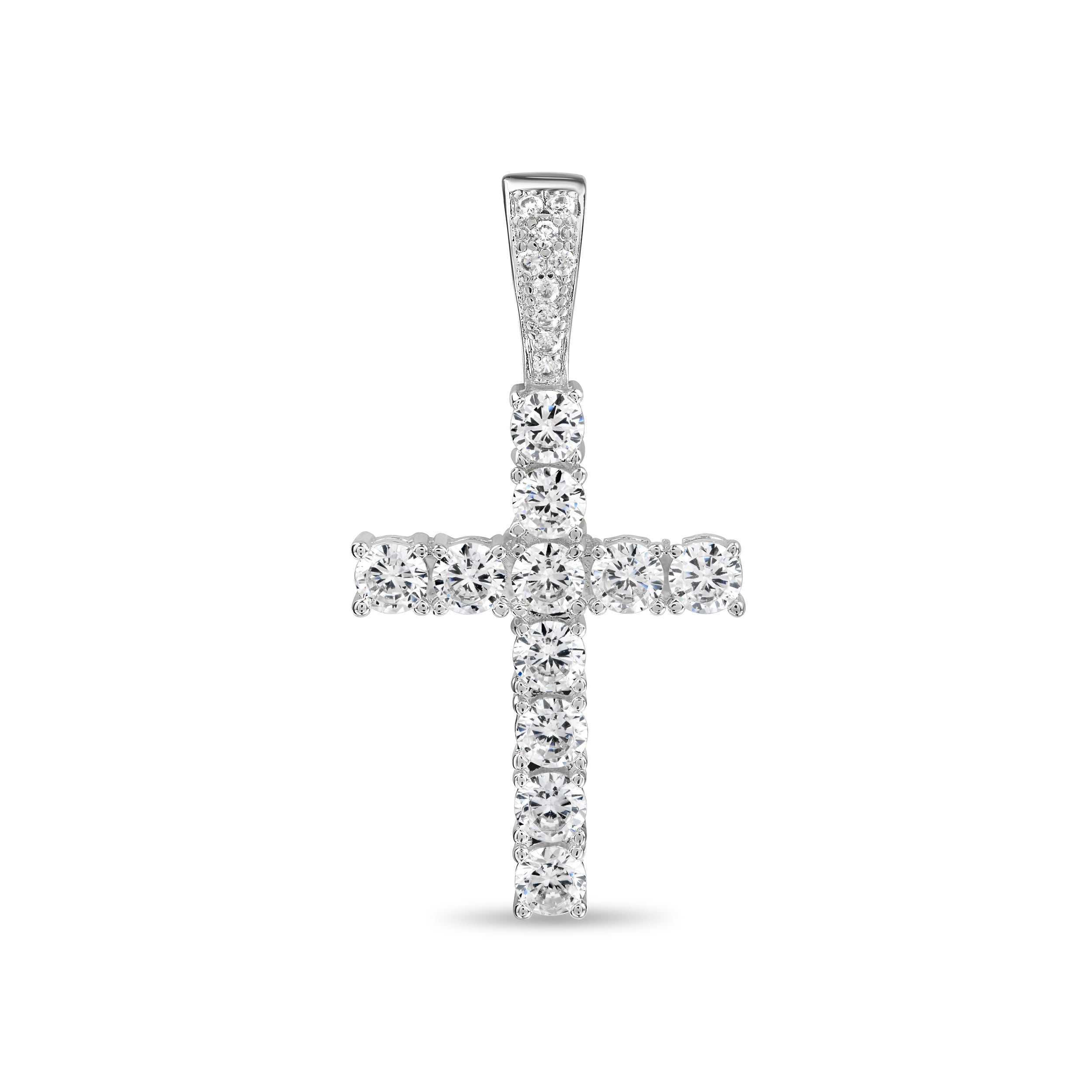 Diamond Cross Pendant | Women’s White Gold Lab VS or SI | GLD - The GLD ...