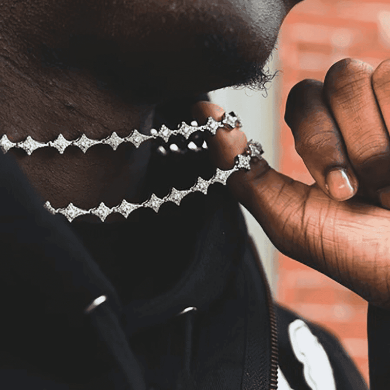 GLD Star Link Chain in White Gold | The GLD Shop