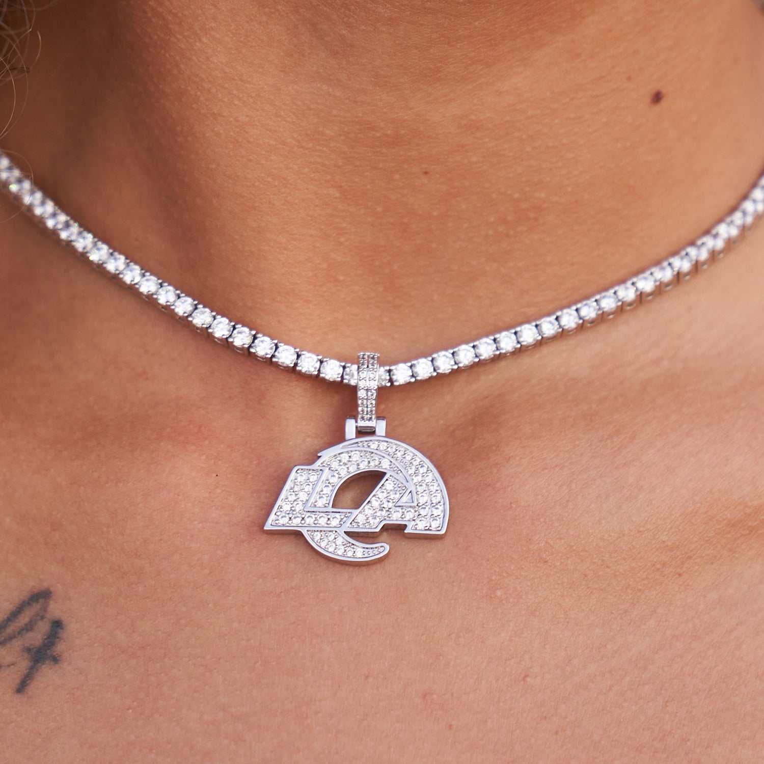 Los Angeles Rams Official NFL Micro Logo Pendant - White Gold – The GLD ...