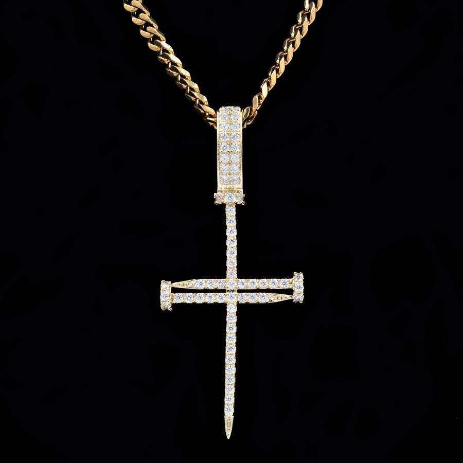 Iced Nail Cross Pendant - The GLD Shop
