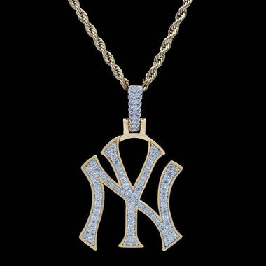 NY Yankees Pendant in Yellow Gold – The GLD Shop