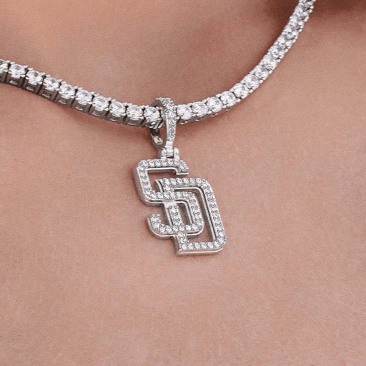 San Diego Padres Official MLB Micro Logo Pendant in White Gold – The ...