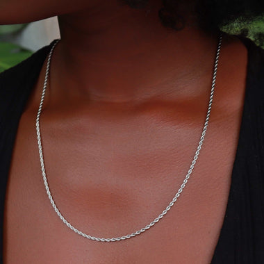 Solid White Gold Rope Chain (2mm) – The GLD Shop