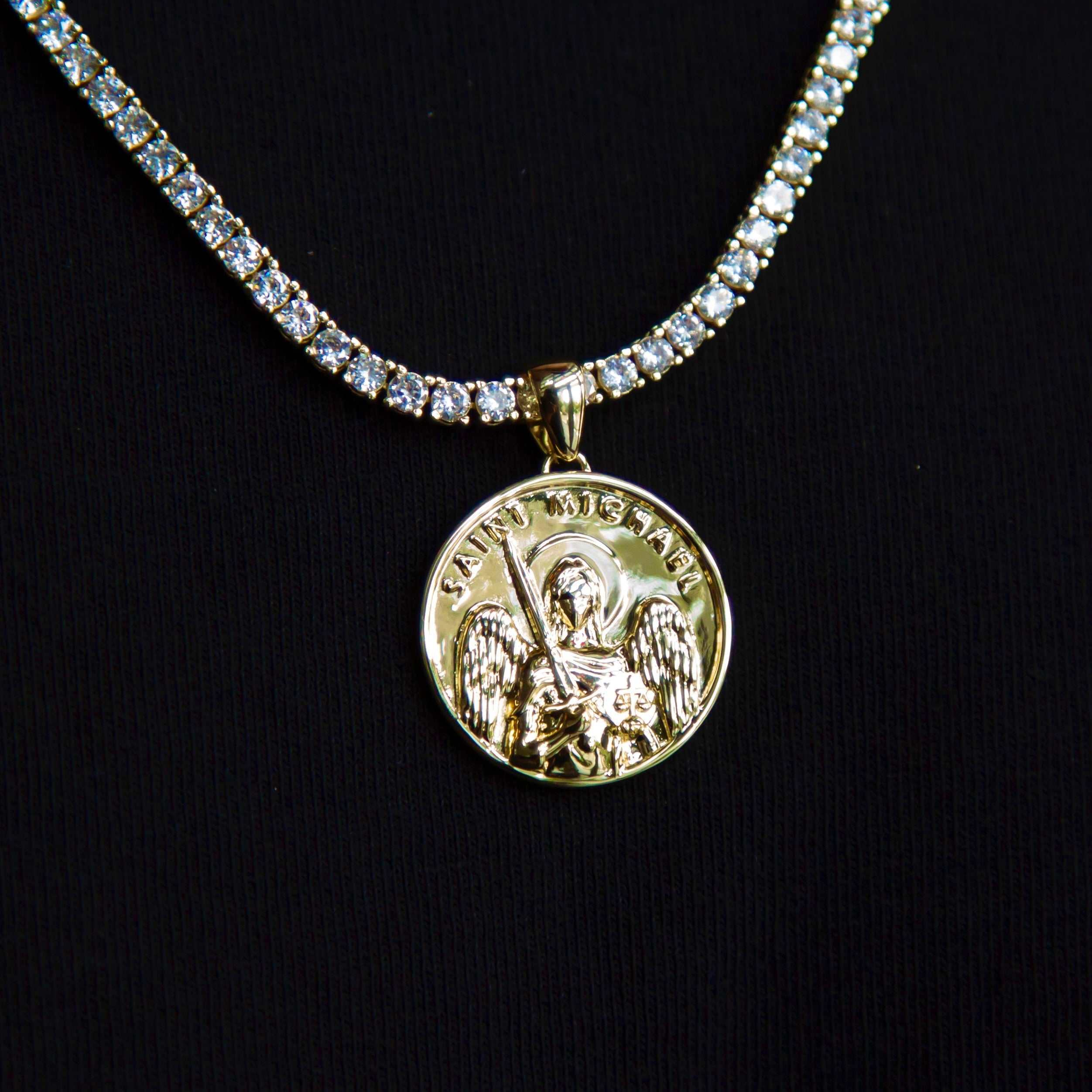 18k Vermeil Saint Michael Coin Pendant – The GLD Shop